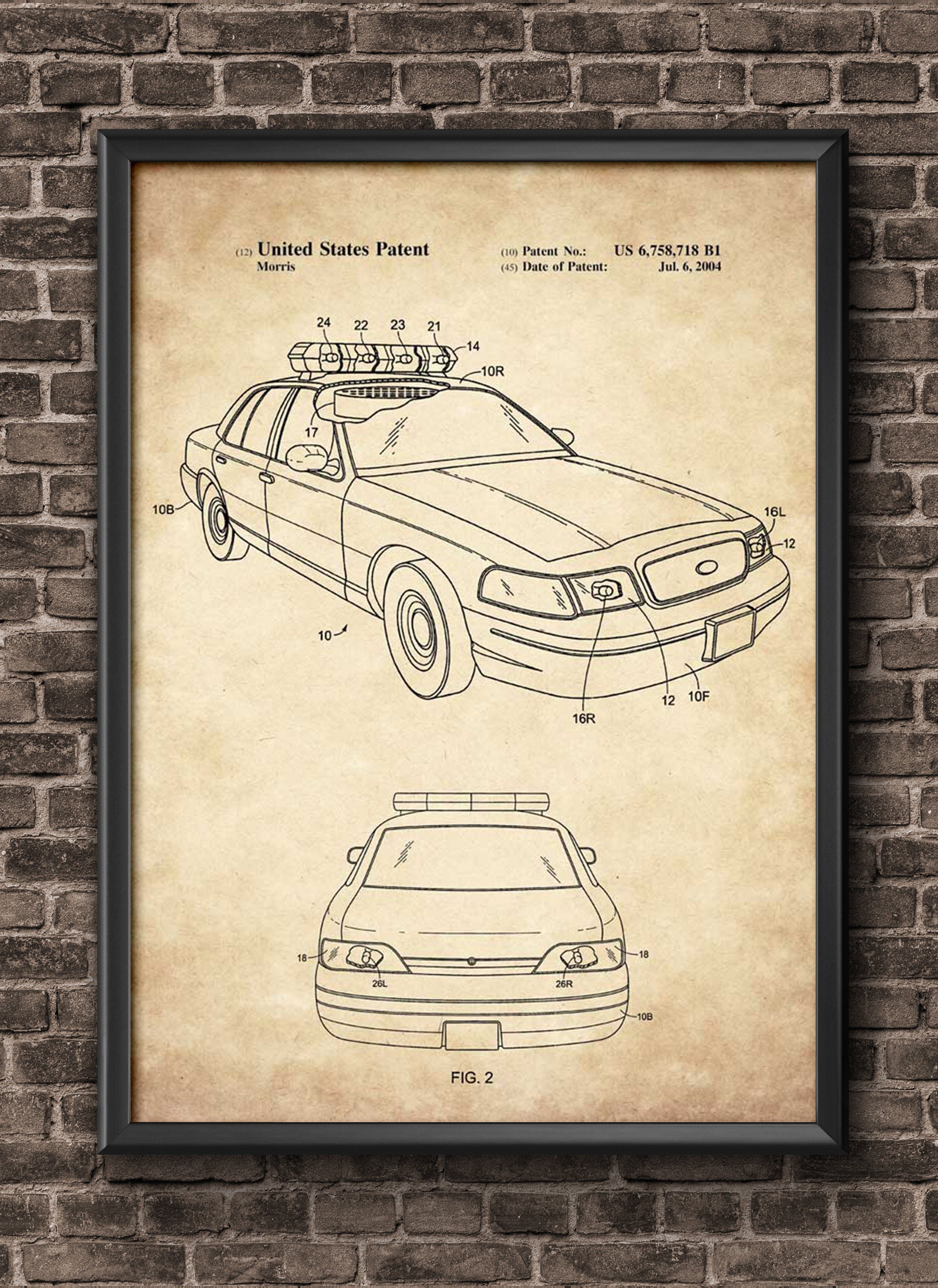 Police Car Patent Print Cop Car Cop Blueprint Police | Etsy