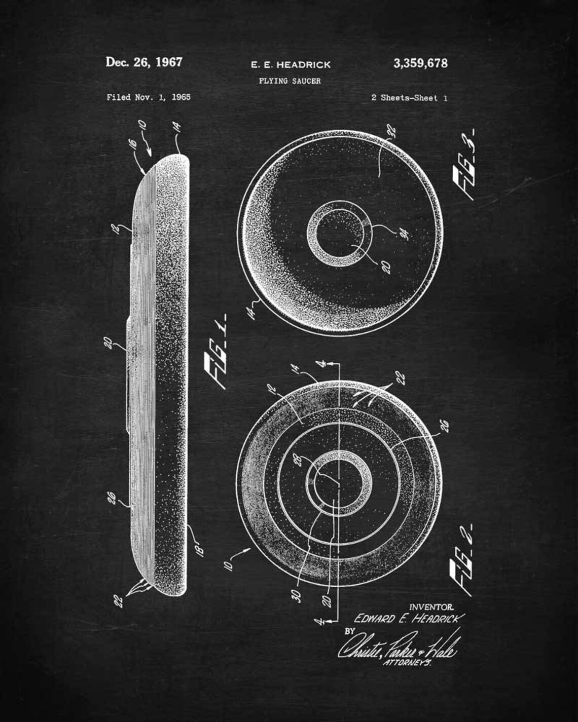 Frisbee Patent Print Wall Art Set, Frisbee Golf, Disc Golf, Disc Golf ...
