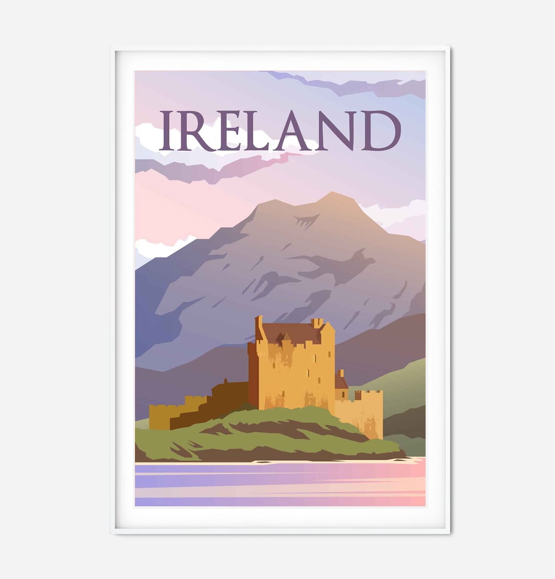 Ireland Vintage Travel Poster, Cityscape Print, Retro City Art Travel ...