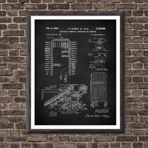 ENIAC First Programmable Computer Patent Print Art 1947 - Etsy