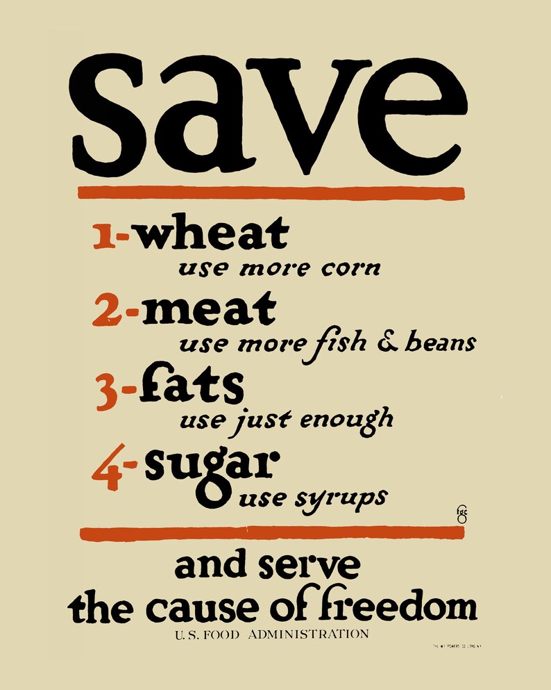 WPA Food Poster Food Art Kitchen Art Save and Serve WPA | Etsy