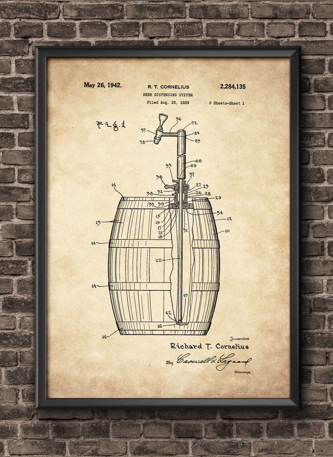 Draft Beer Dispenser Patent Print, Beer Poster, Beer Art, Beer Gifts ...