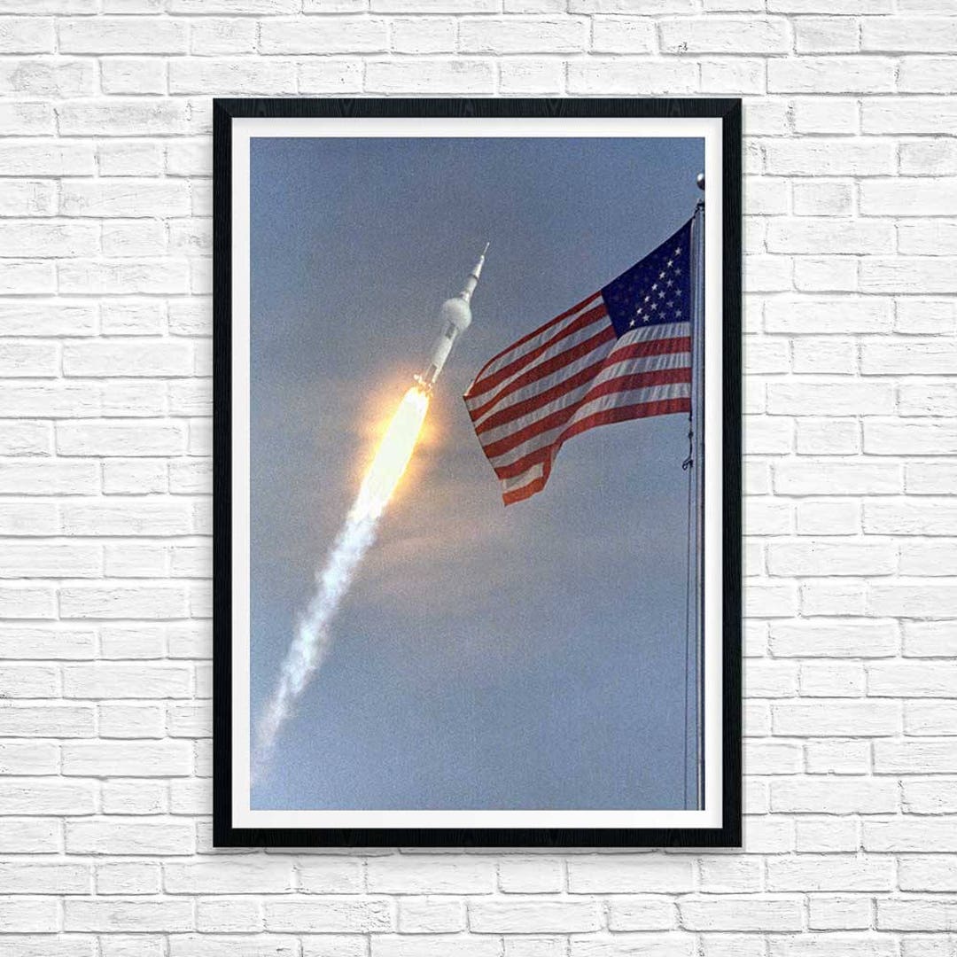 Space Poster, First Lunar Landing Mission 1969, Apollo 11, Nasa Poster ...