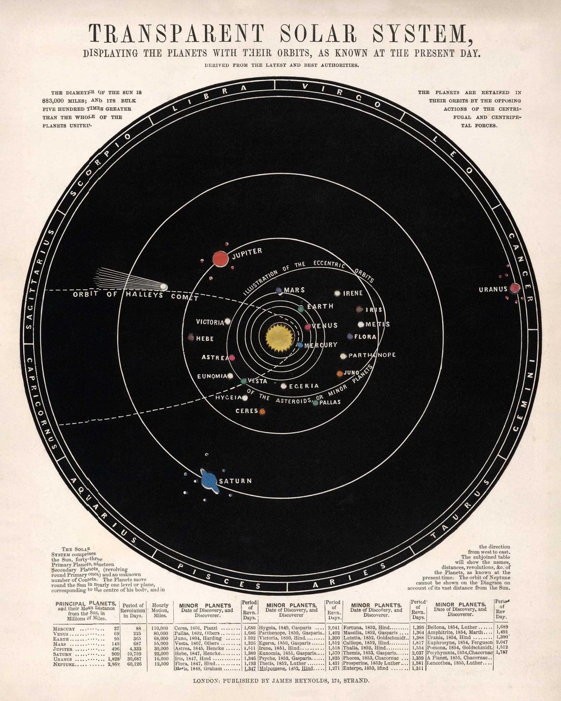 Astronomy Print Zodiac Chart Solar System Star Chart Zodiac - Etsy