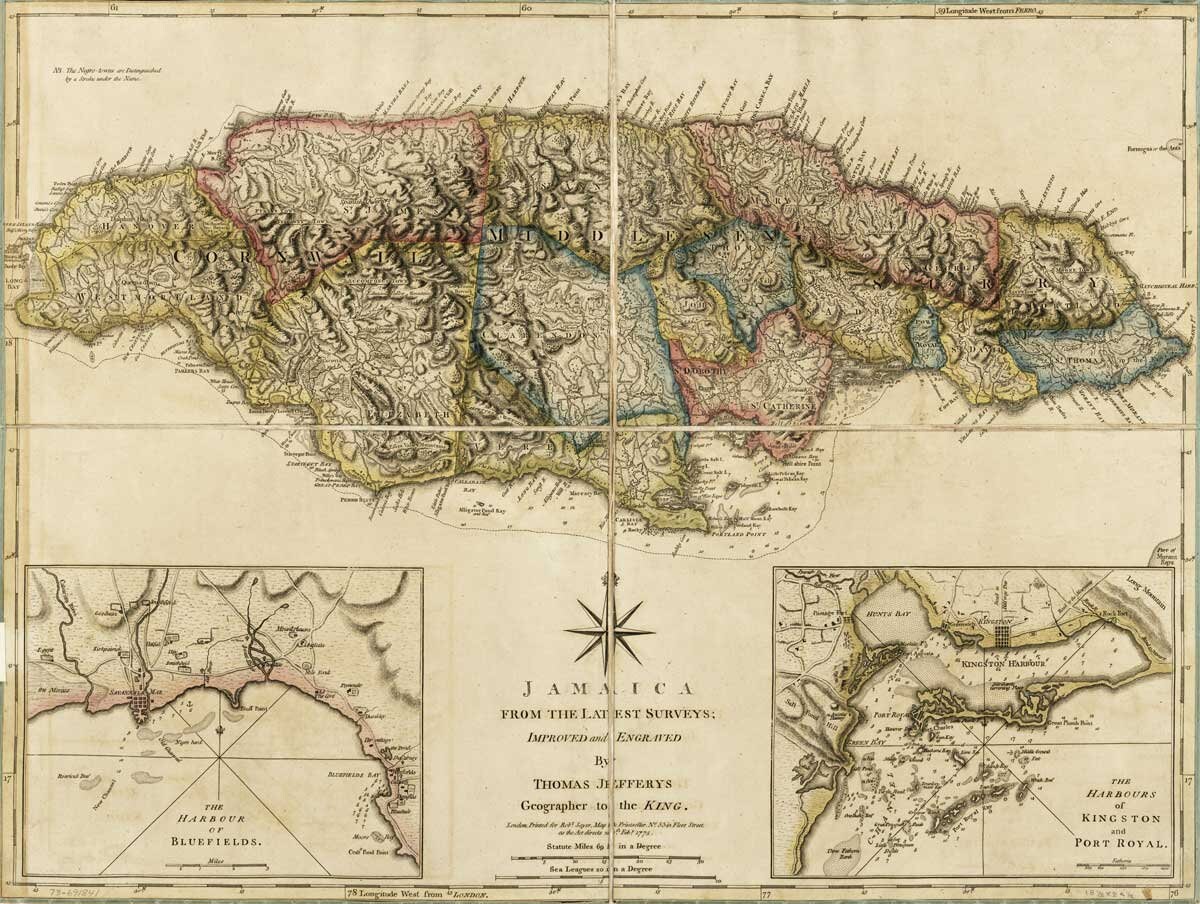 Jamaica Map Wall Art Map of Jamaica Jamaica Old Maps Large | Etsy