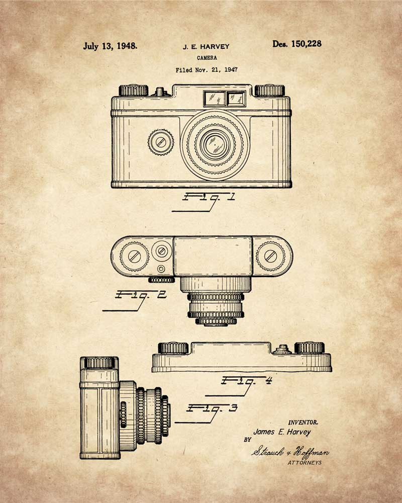 Camera Patent Print Wall Art Photographer Gift Camera Art | Etsy