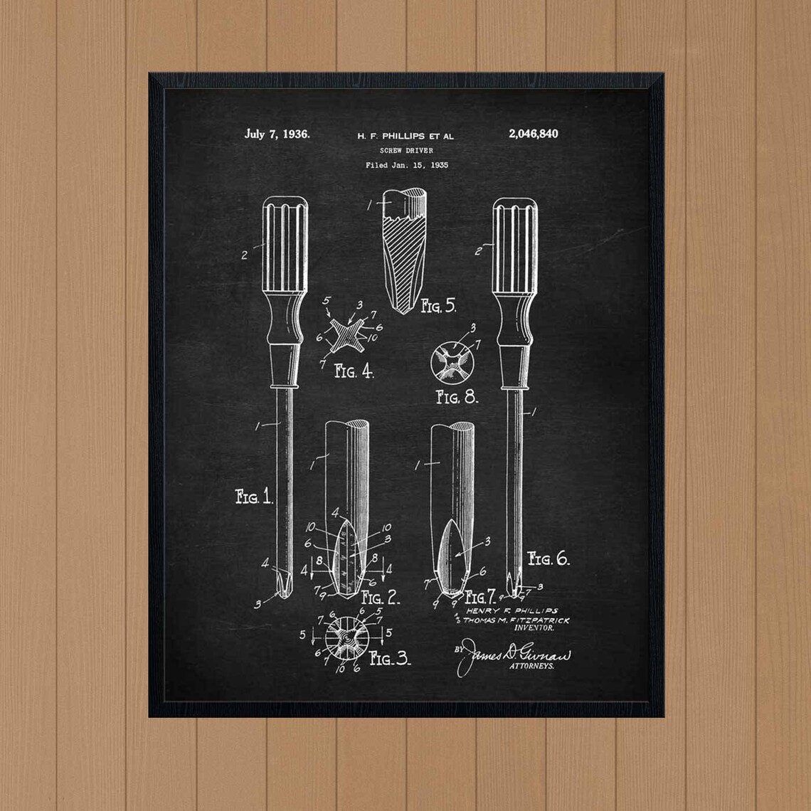 Phillips Screwdriver Patent Art Print, Tool Poster, Garage Decor - Etsy