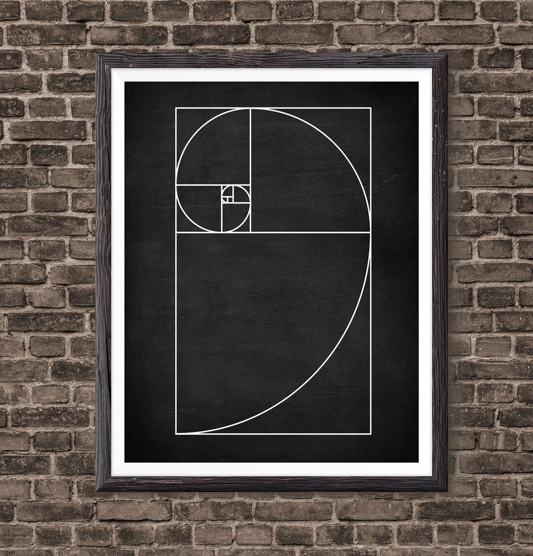 Fibonacci Spiral Wall Golden Ratio Wall Art, Mathematics Fibonacci ...