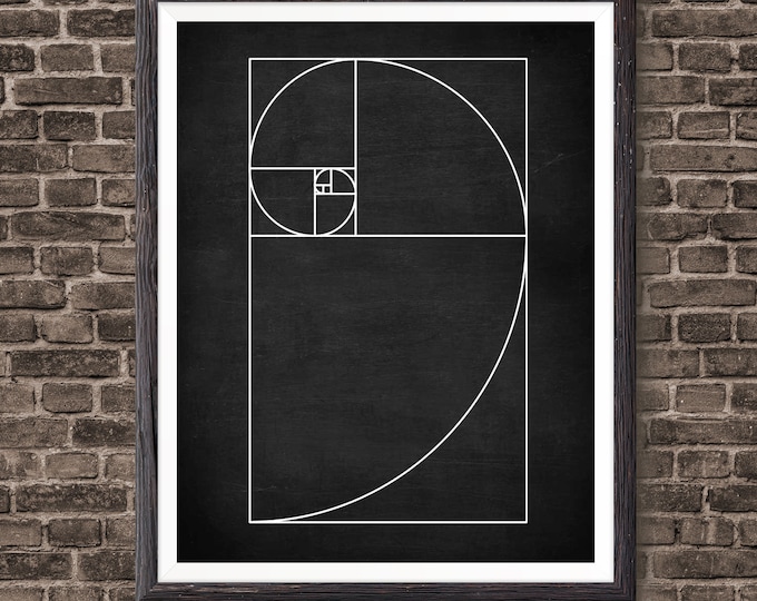 Golden Ratio Art Print - Gold Foil Print - Math Art Print - Math Wall ...