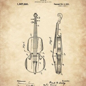 Violin, Music Prints, Set of 2, Musical Instruments, Violin Art, Music ...