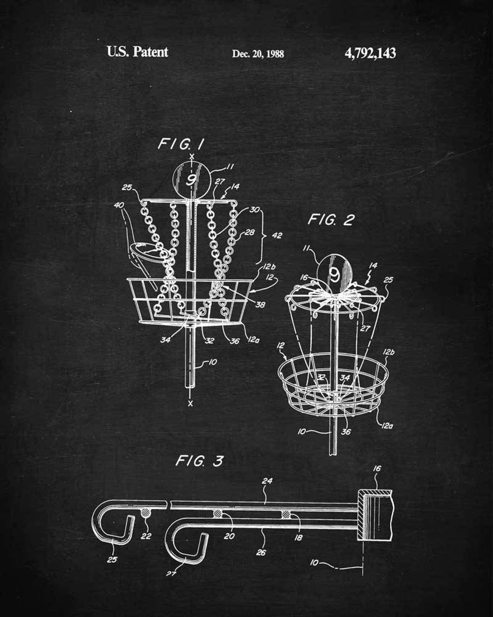 Frisbee Patent Print Wall Art Set, Frisbee Golf, Disc Golf, Disc Golf ...