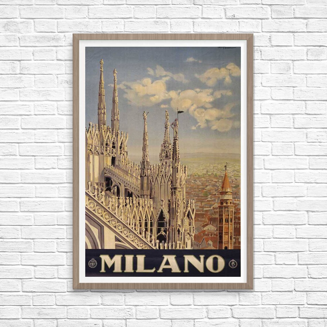 Milan Milano Poster Milan Italy Travel Poster 1920 Italian | Etsy