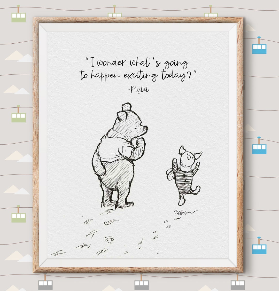 Winnie the Pooh Print Quotes, Pooh Bear Classic Vintage Style Poster ...