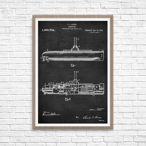 Submarine Print Navy Submarine Poster Submarine Wall Art - Etsy