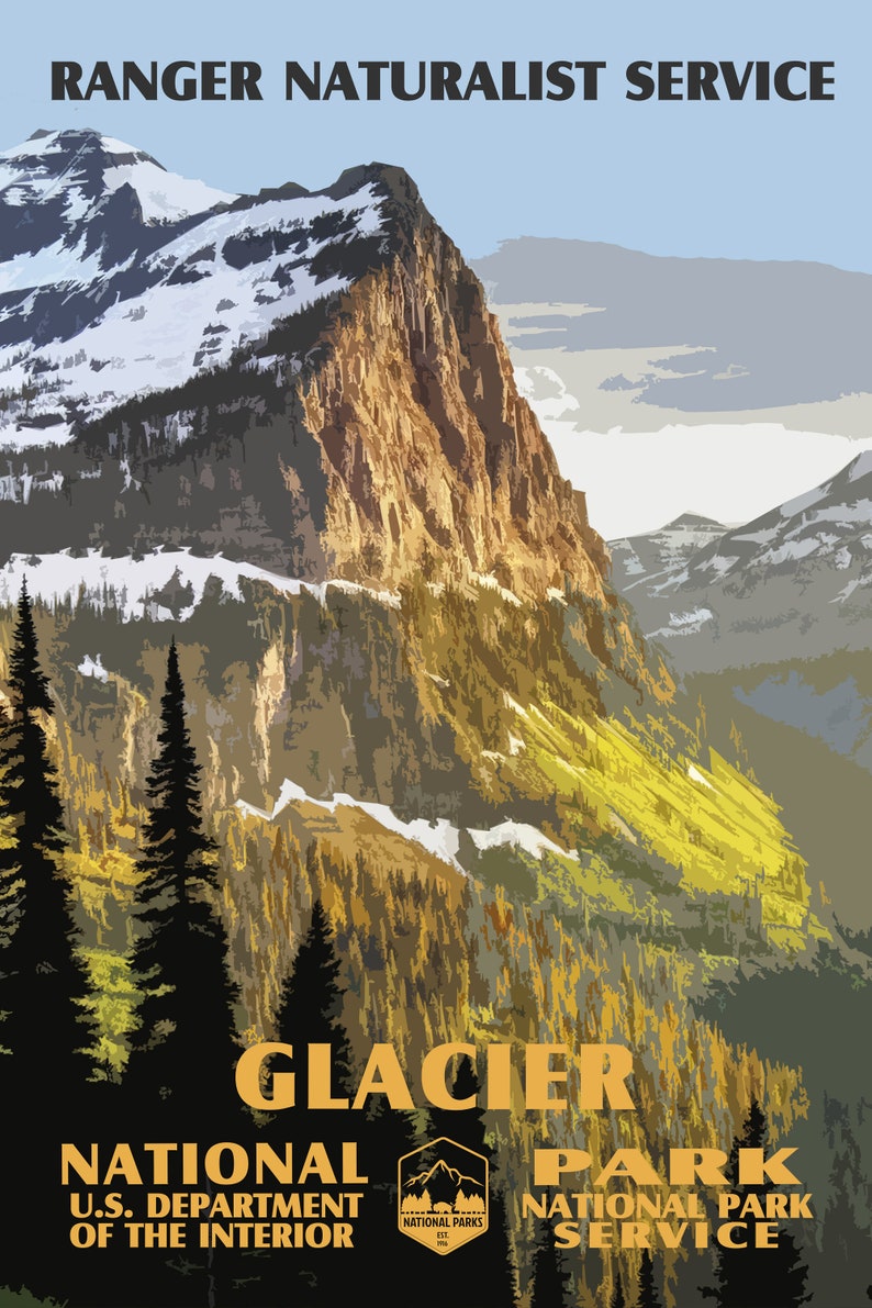 Glacier National Park Poster - Etsy