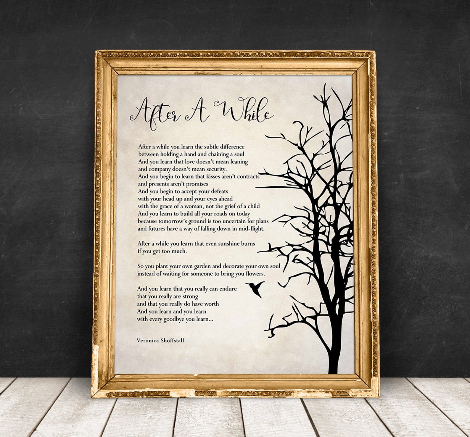 Veronica Shoffstall Love Poem Art Print After A While Poem Poster ...