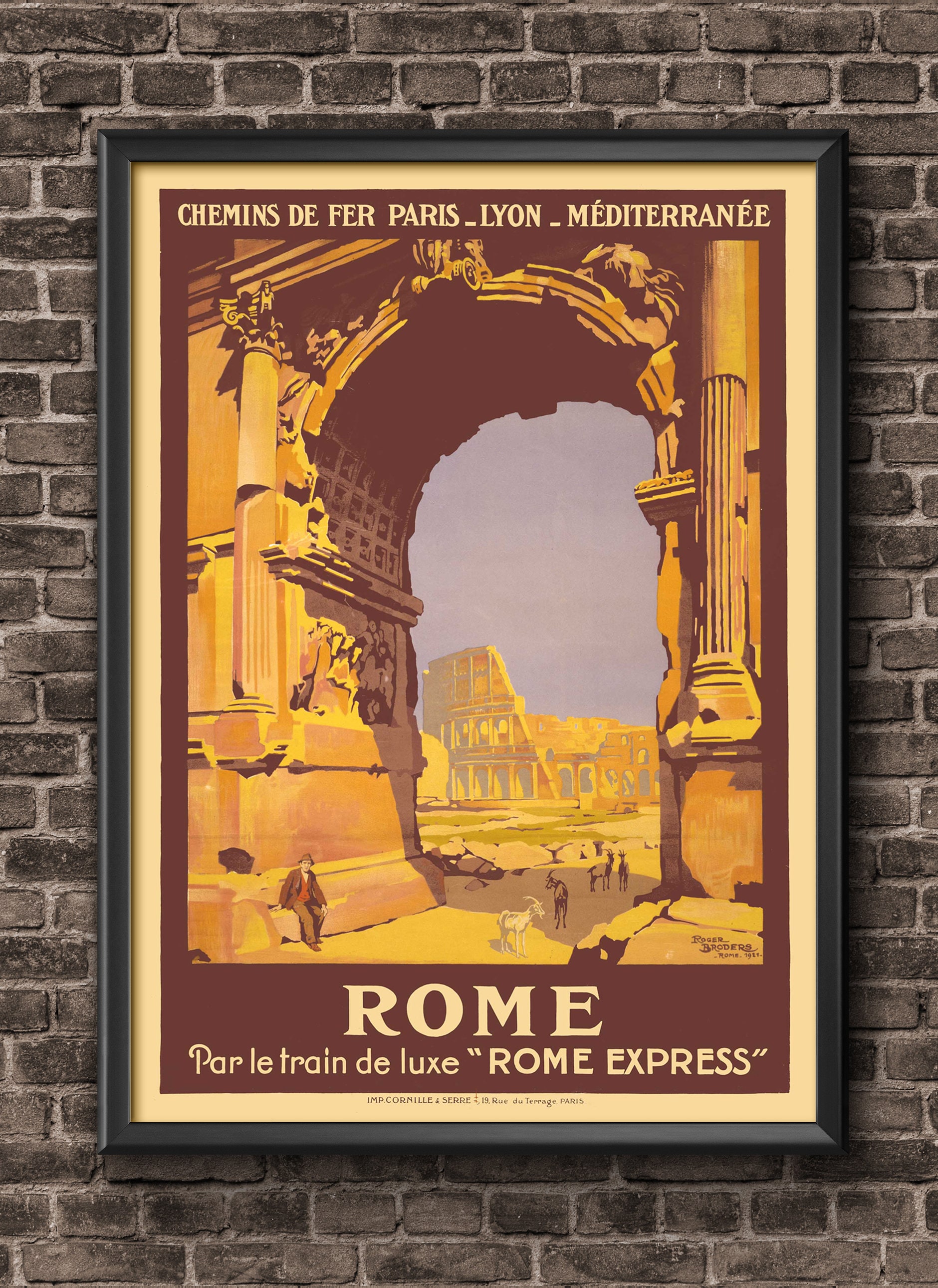Rome Art Deco Poster Rome Italy Travel Poster 1920 Italian - Etsy