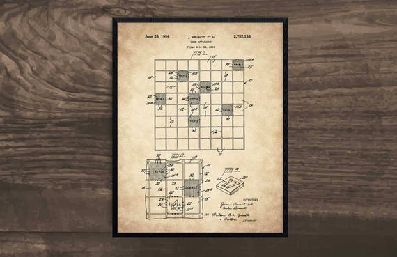 Scrabble Scrabble Patent Print Art 1956 Scrabble Player | Etsy