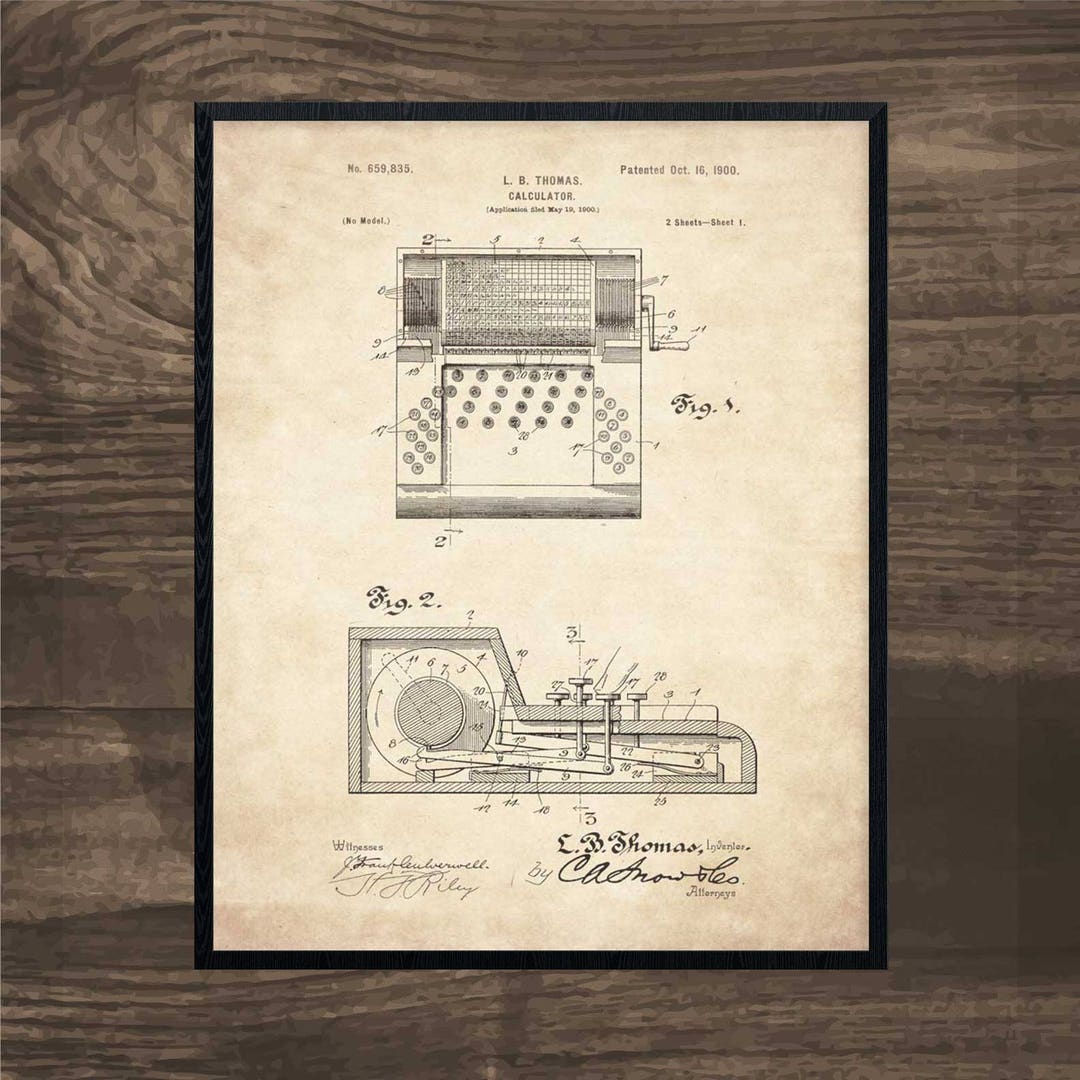 Vintage Calculator, Mathematics Art, Scientist Gift, Math Teacher Gift ...