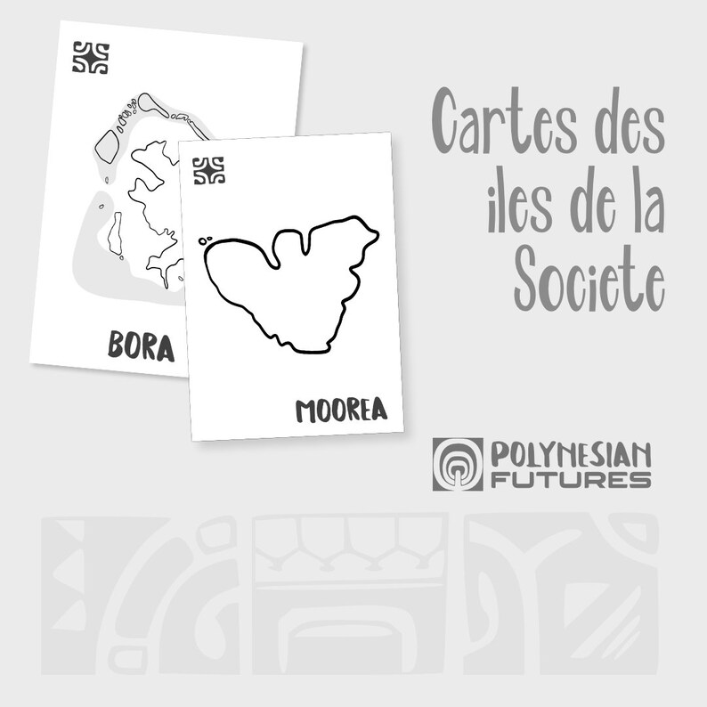 8 Vector Maps of the SOCIETY ISLANDS French Polynesia - Etsy