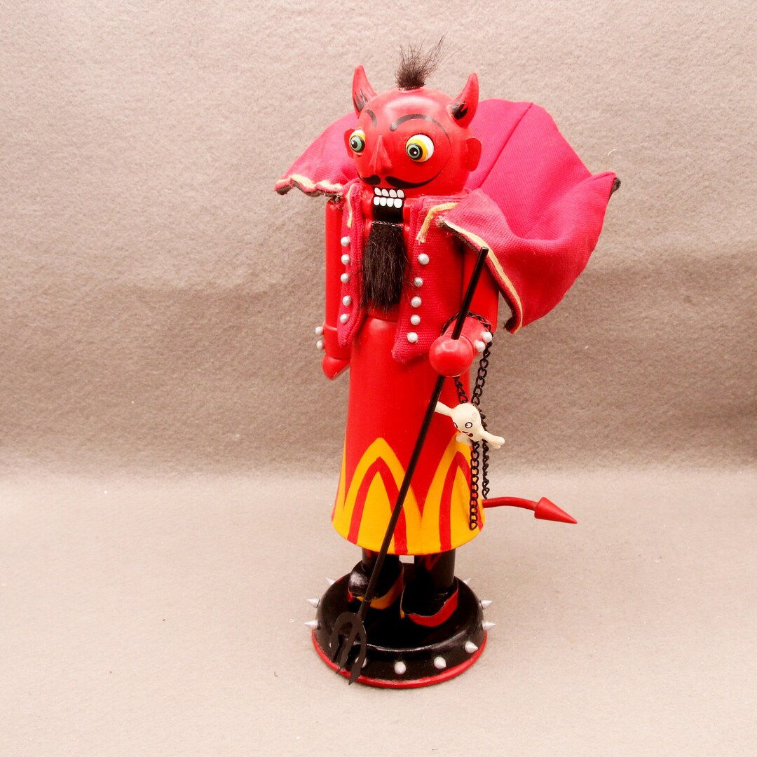 Vintage Krampus Devil Nutcracker Christmas Holiday Decor Skull Chains ...