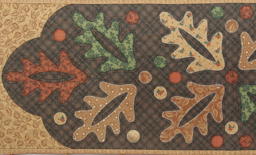 Handmade Applique Table Runner Thimbleberries Thanksgiving, Stylized ...