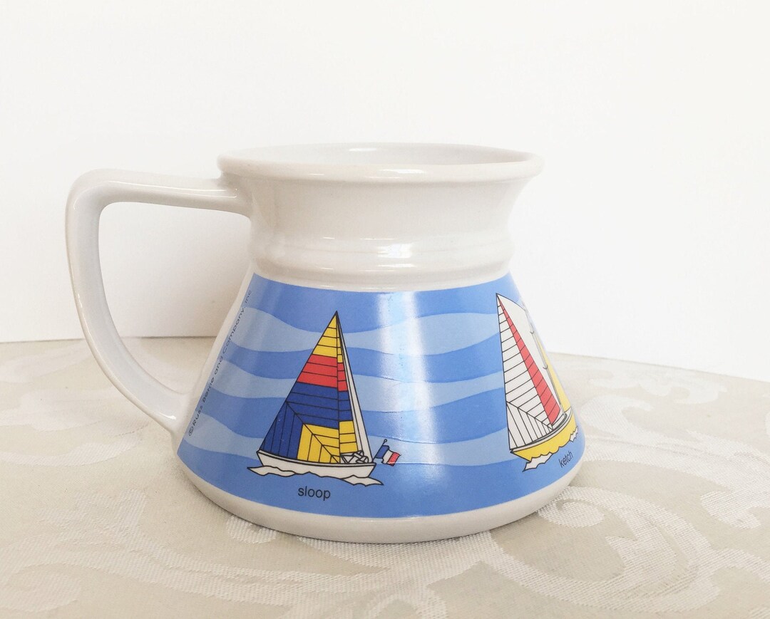Vintage Sailboat Schooner Sailing Ship Sloop Ketch Yawl Mugs Cups, Russ ...