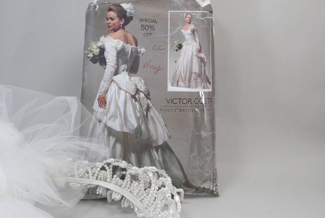 DIY 6 8 10 Vogue 2783 Wedding Gown, Victor Costa Designer Bridal ...