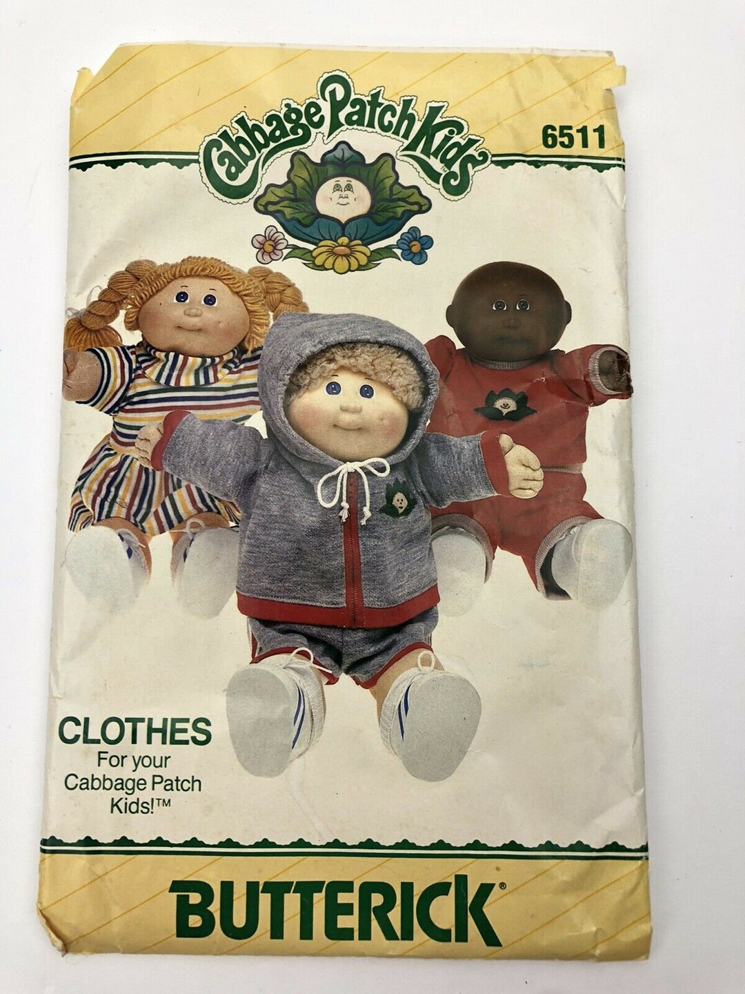DIY UNCUT Vintage Cabbage Patch Kids Clothes PATTERN Hoodie Shirt ...