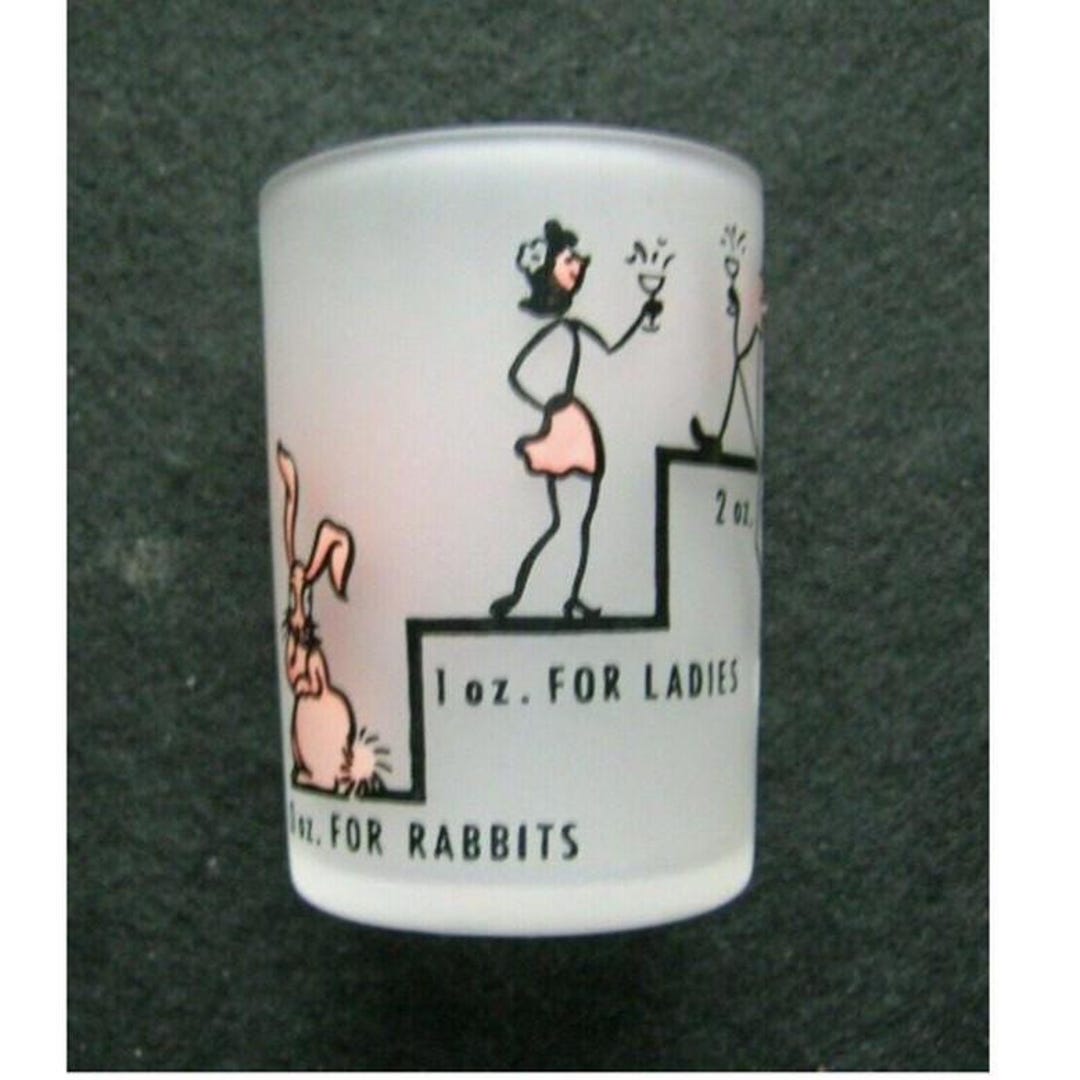 Vintage Hazel Atlas Pink Jigger Shot Glass Frosted, Funny Jackass ...
