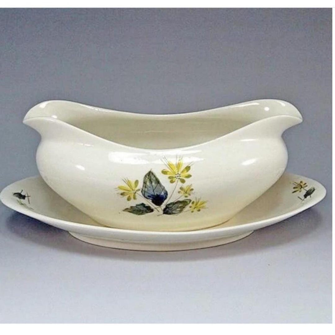Vintage Janine Floral Gravy Boat With Underplate, Made in Japan - Etsy