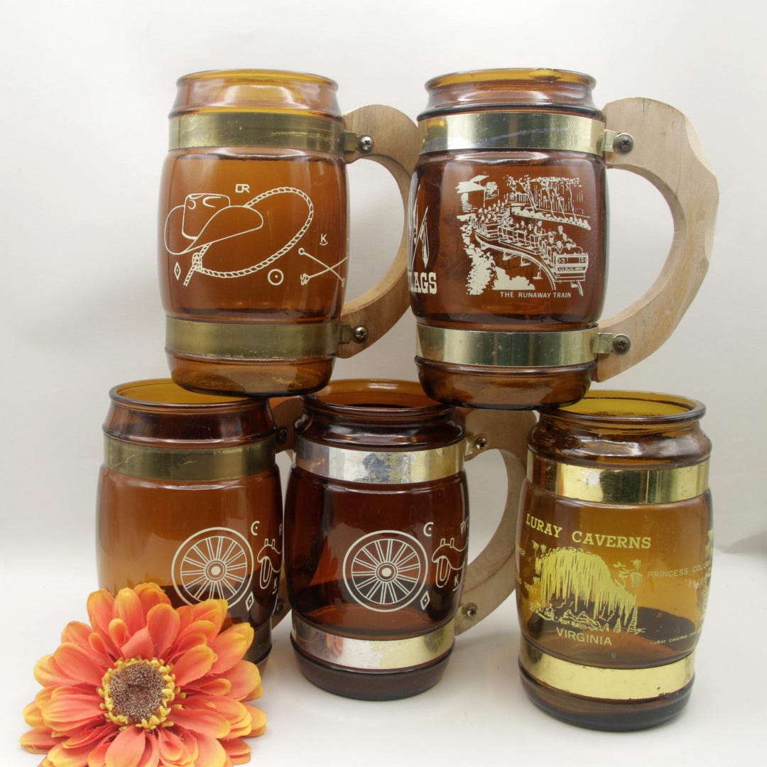 4 Vintage Western Cowboy Siesta Ware Barrel Mugs Siestaware, Cacti - Etsy