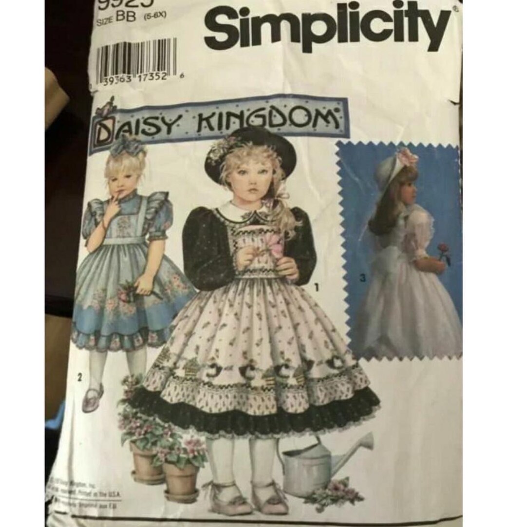 DIY UNCUT 5 - 6X BB Daisy Kingdom, Girl's Ruffled Dress Pinafore ...