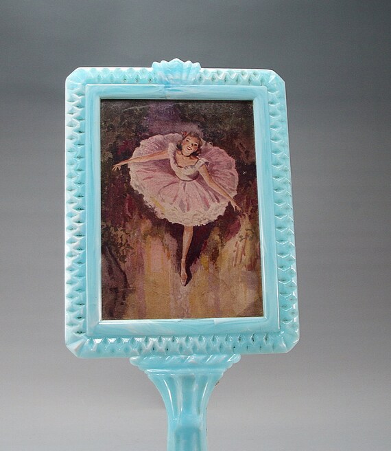 Vintage Ballerina Lucite Hand Mirror Ballet Pink Blue Gift | Etsy