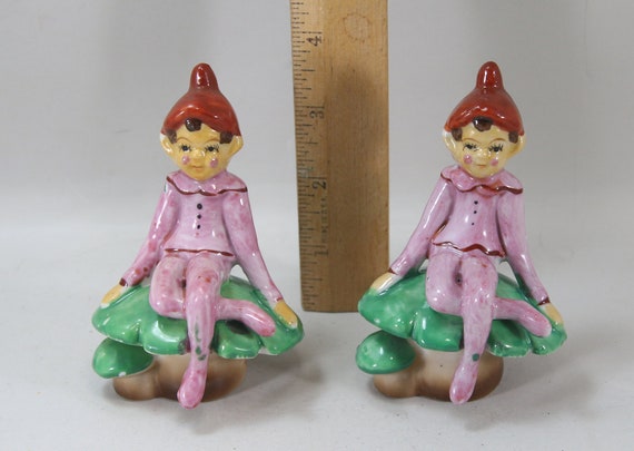 Elf Vintage Porcelain Butterfly Pixie Figurine Sprite Fairy Gnome ...