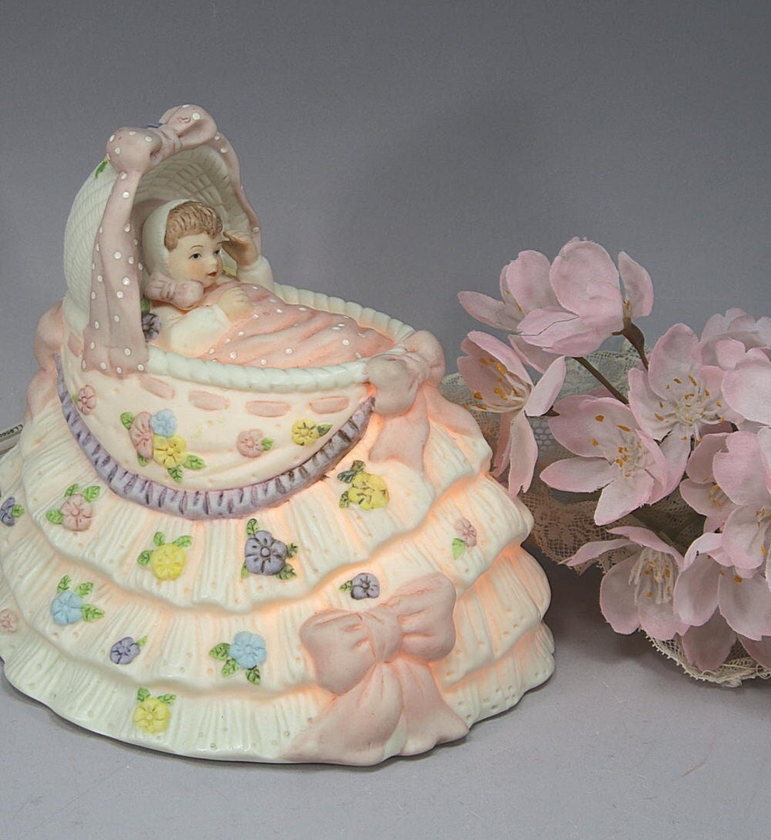 Vintage Lefton Nursery Lamp Night Light, 1992 Baby Shower Gift, 100561 ...