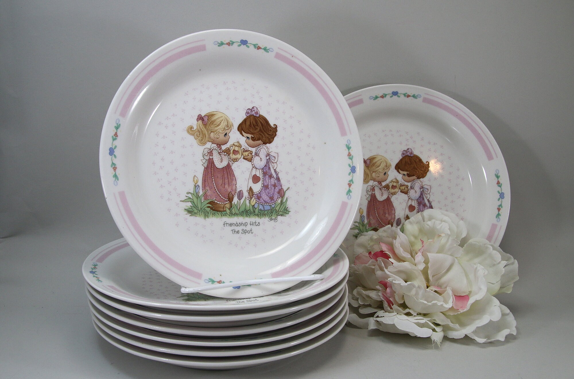Vintage Salad Plates Precious Moments Friendship Hits the | Etsy