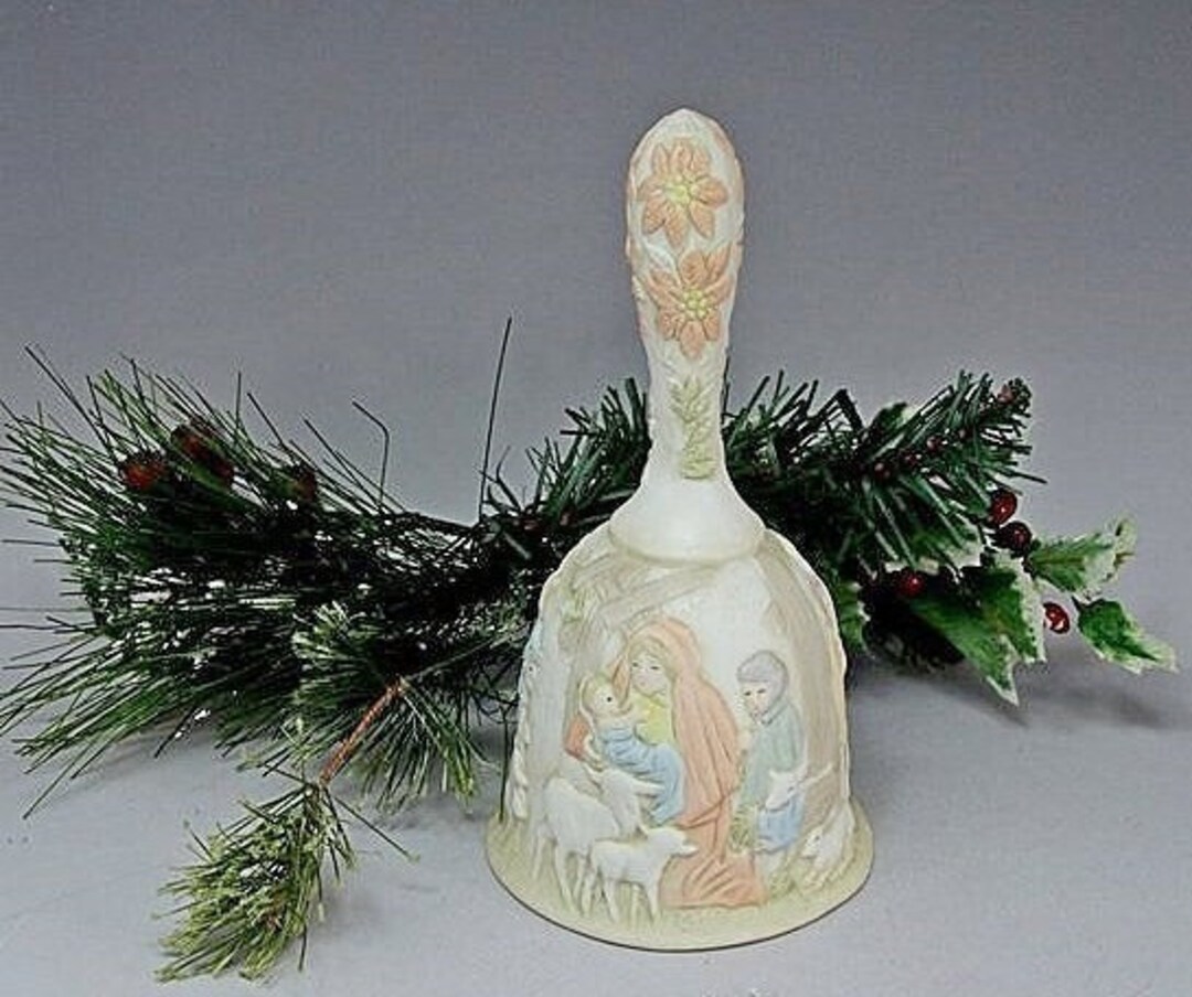 Vintage Lefton Nativity Bell Manger Pastel Christmas Decor Ceramic - Etsy