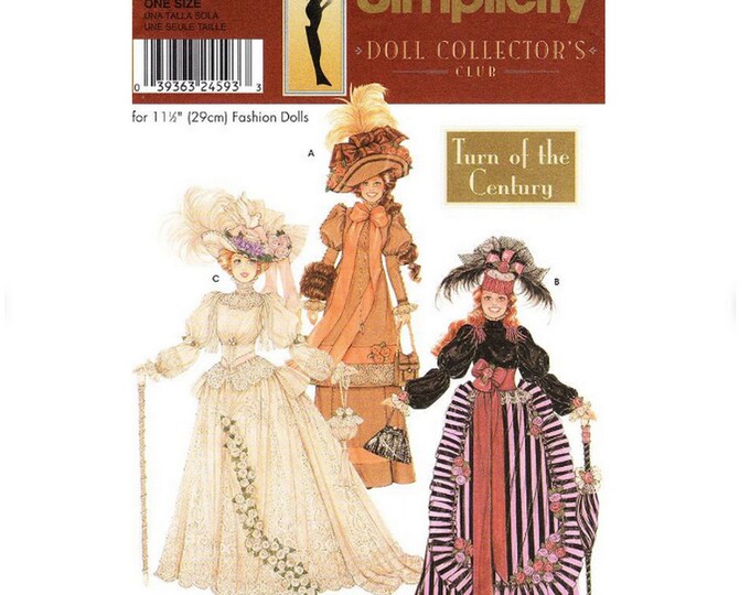 Barbie UNCUT 1890s Turn of the Century Doll Historical Costumes 1900s Pattern, Hats, Bustles ...