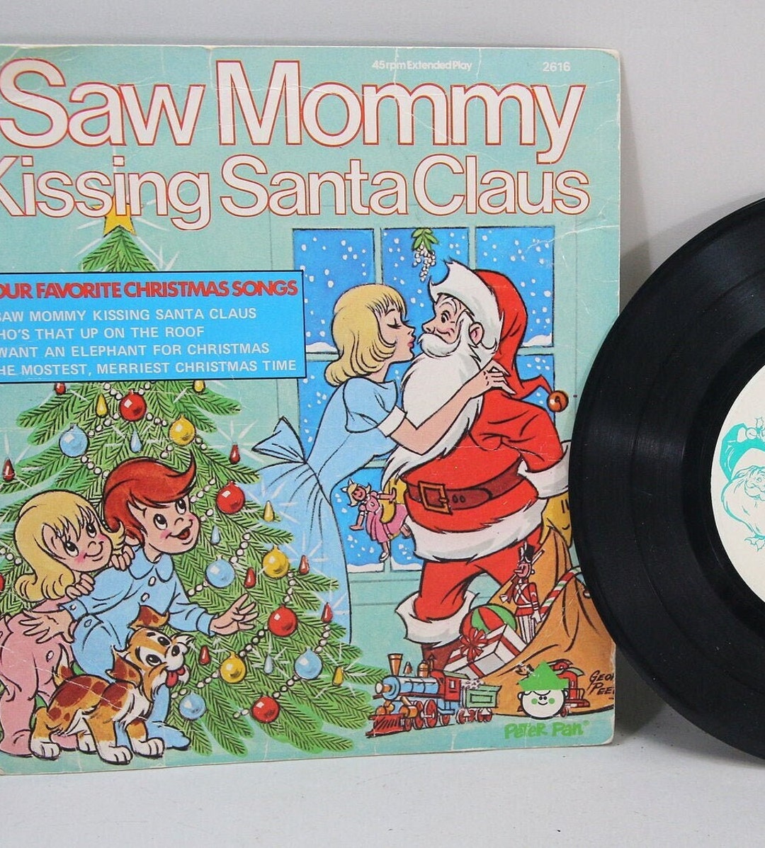 Vintage I Saw Mommy Kissing Santa Claus Christmas Single 45 Vinyl Peter ...