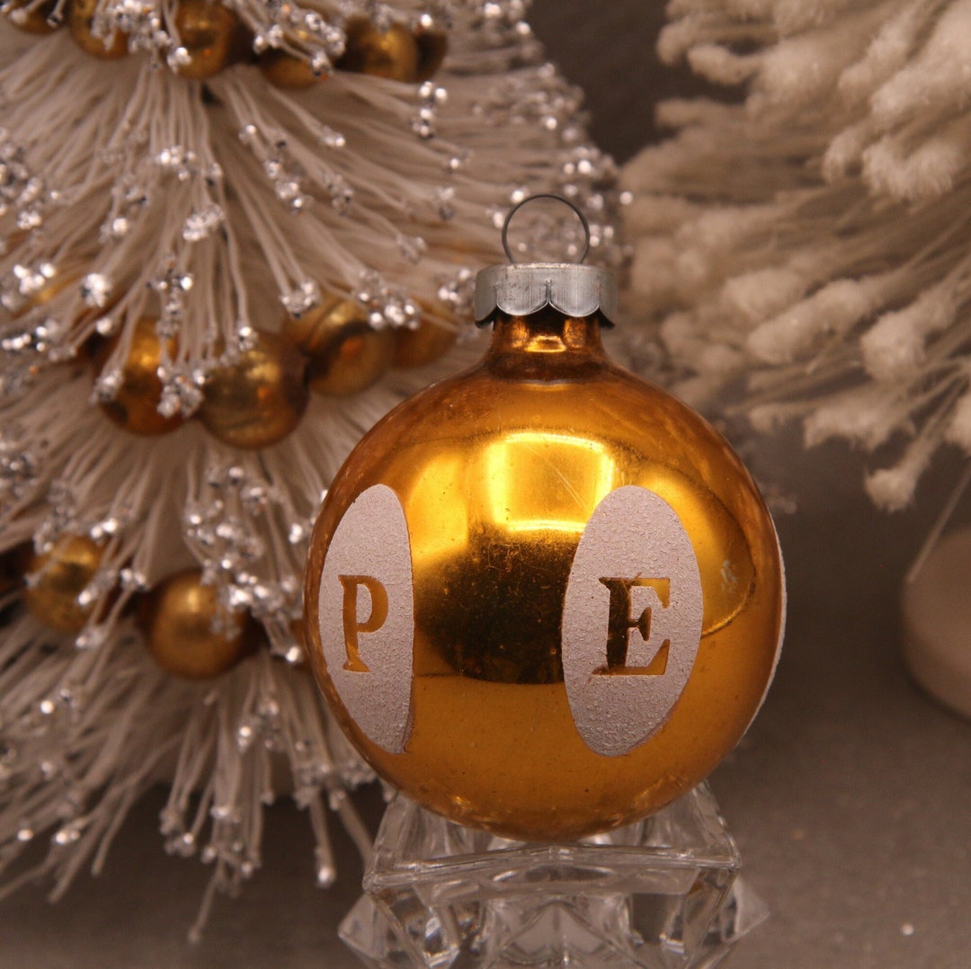 VINTAGE Coby PEACE Mica Christmas Ornament Gold White 2.5 Inch - Etsy