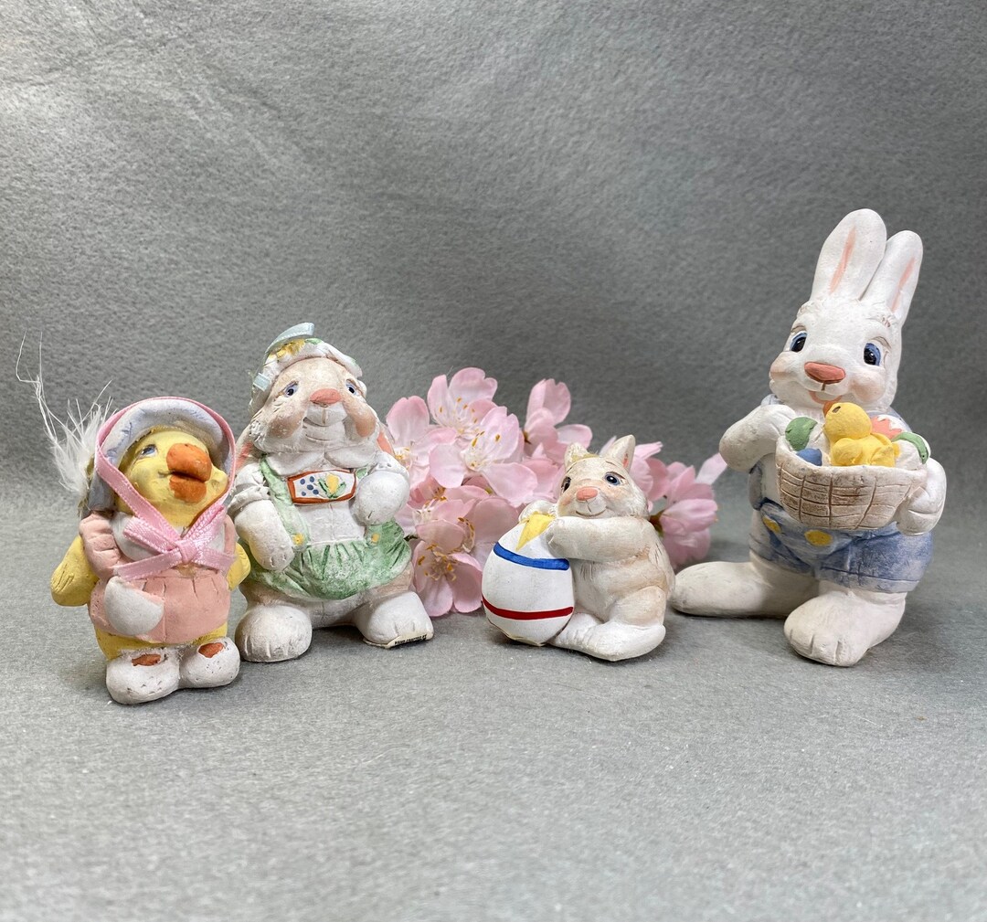 4 Vintage Kristin Bunny Rabbits Chick Cast Art Spring Easter 1990s - Etsy