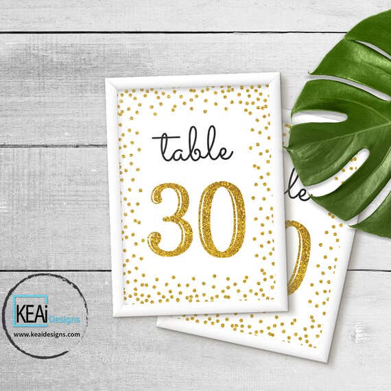 Printable Table Numbers 1-30 // Wedding Table Numbers // - Etsy