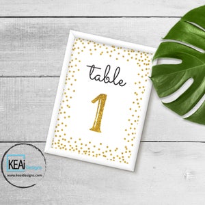 Printable Table Numbers 1-10 // Wedding Table Numbers // Anniversary ...