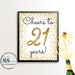 21st Birthday / 21st Birthday Party Sign // Cheers to 21 Years // 21st ...