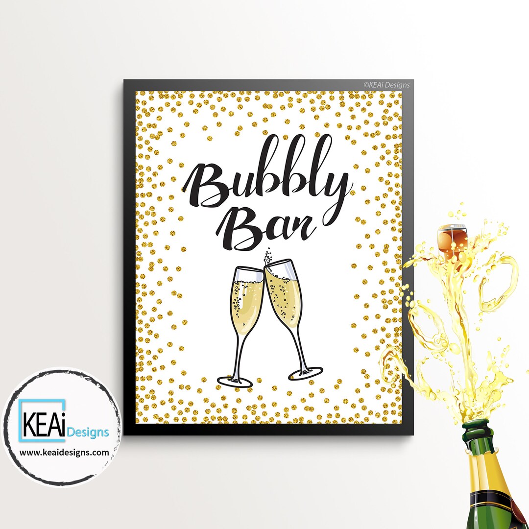 8x10 "bubbly Bar" Sign // Wedding Reception Sign INSTANT DOWNLOAD ...