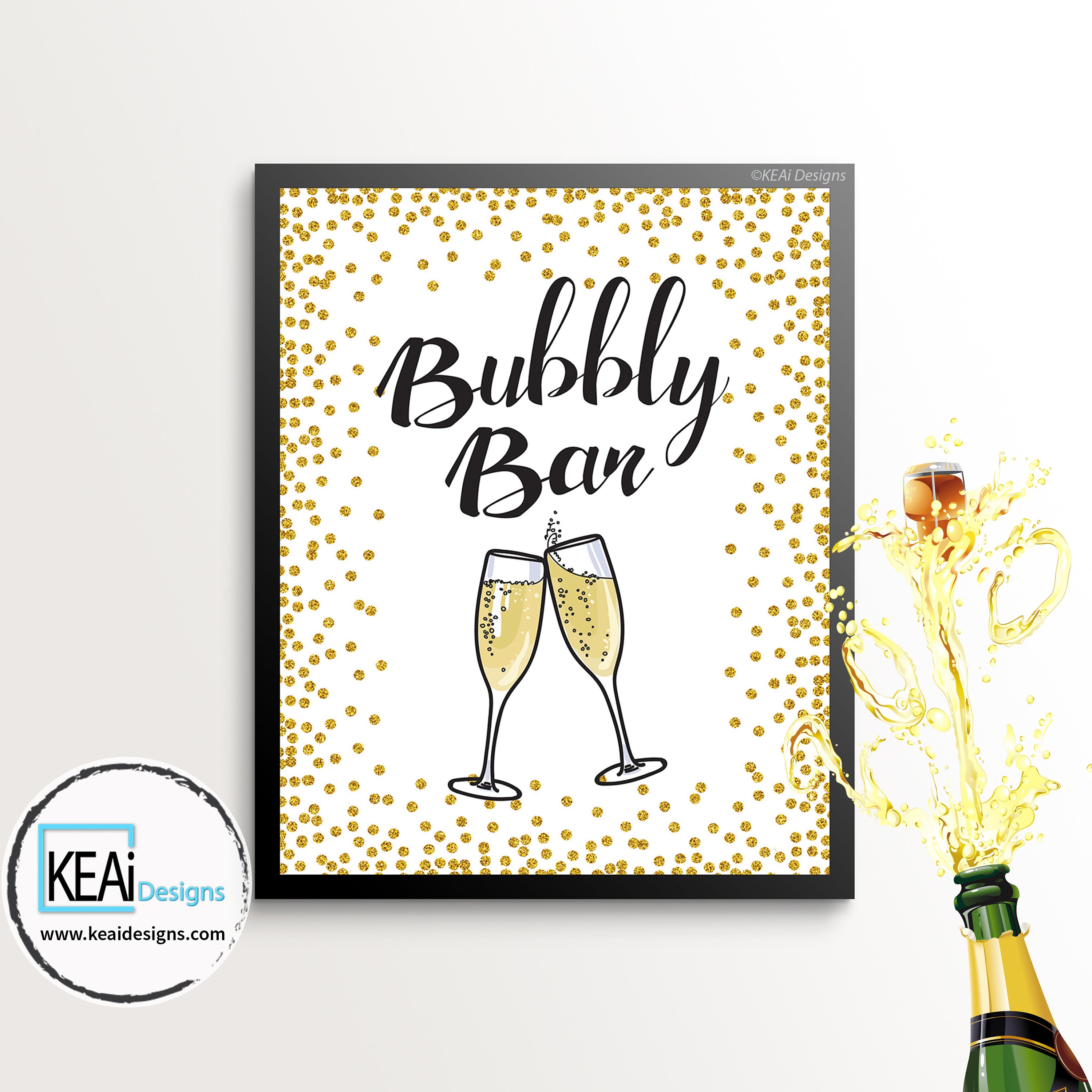 8x10 bubbly Bar Sign // Wedding Reception Sign - Etsy