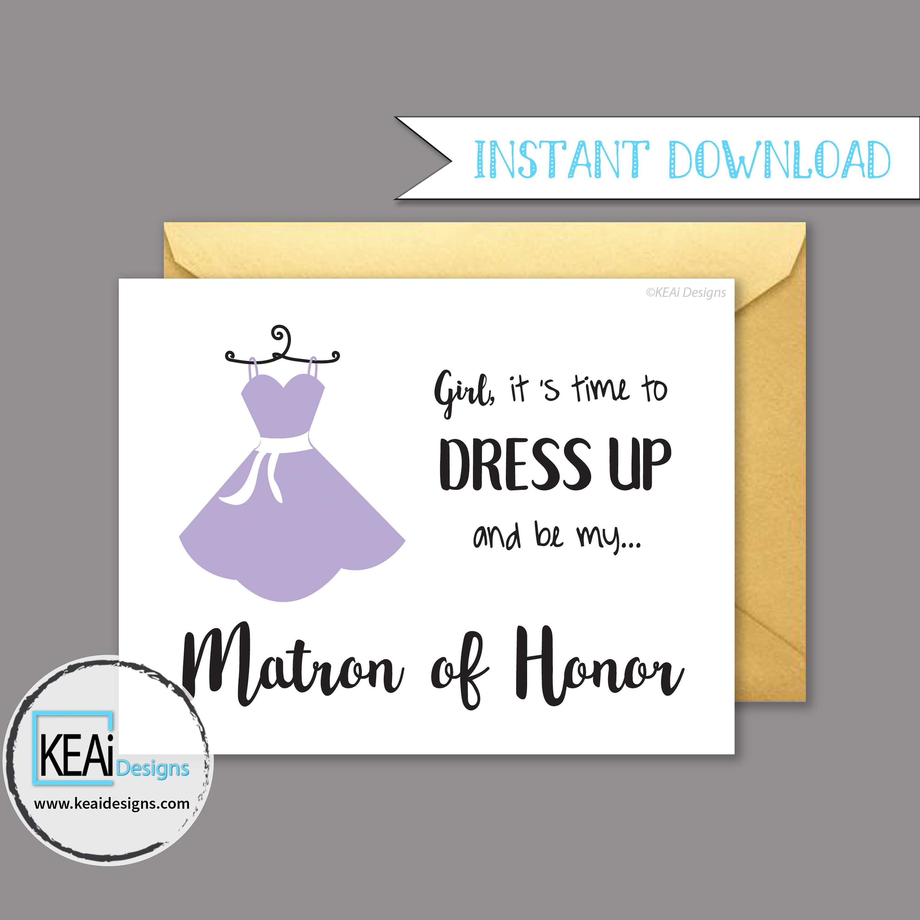 Will You Be My Matron of Honor INSTANT DOWNLOAD / Matron of Honor ...