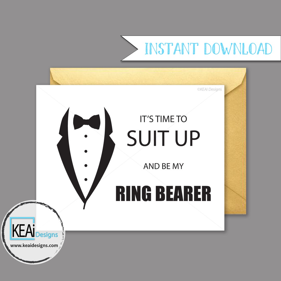 INSTANT DOWNLOAD Will You Be My Ring Bearer // Ring Bearer Printable ...