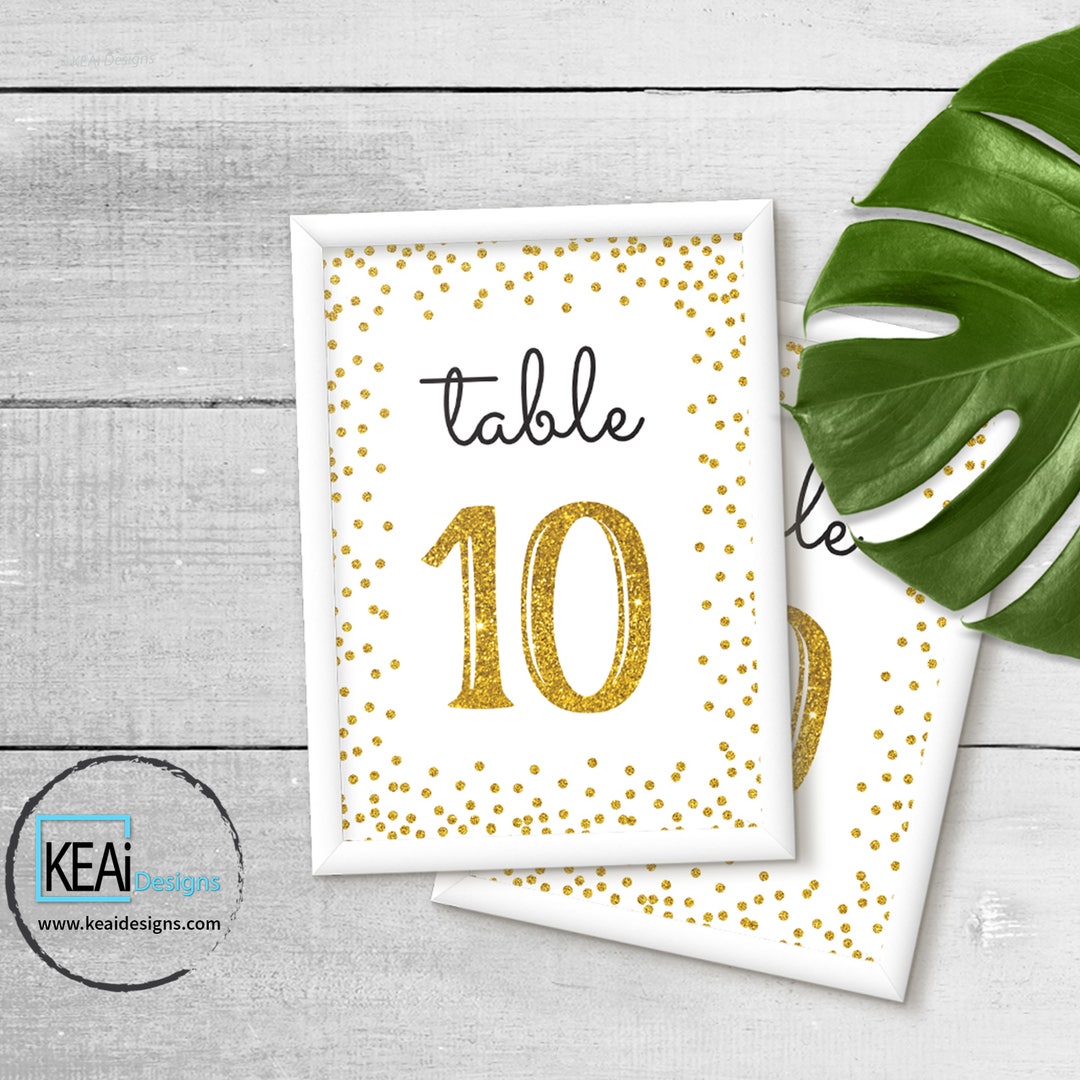 Printable Table Numbers 1-10 // Wedding Table Numbers // Anniversary ...